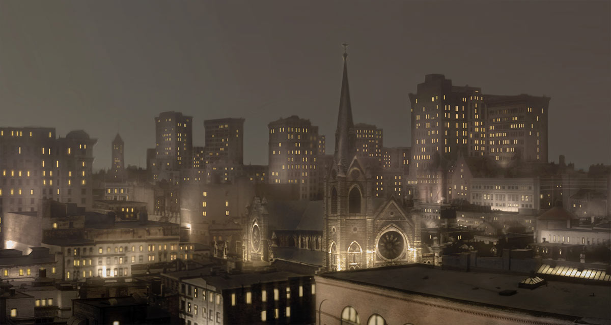 Stock Photo - Day Chicago Illinois city skyline in the 1920's and soft